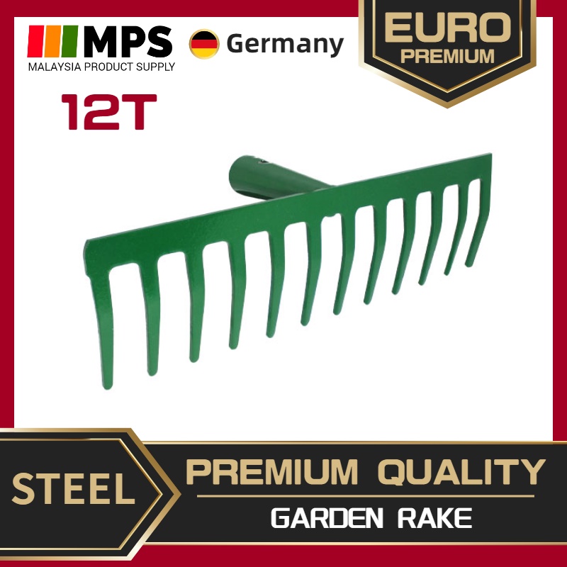 Cakar Besi 12 Teeth Heavy Duty Rake Pencakar Rumput Cakar Rumput Steel ...