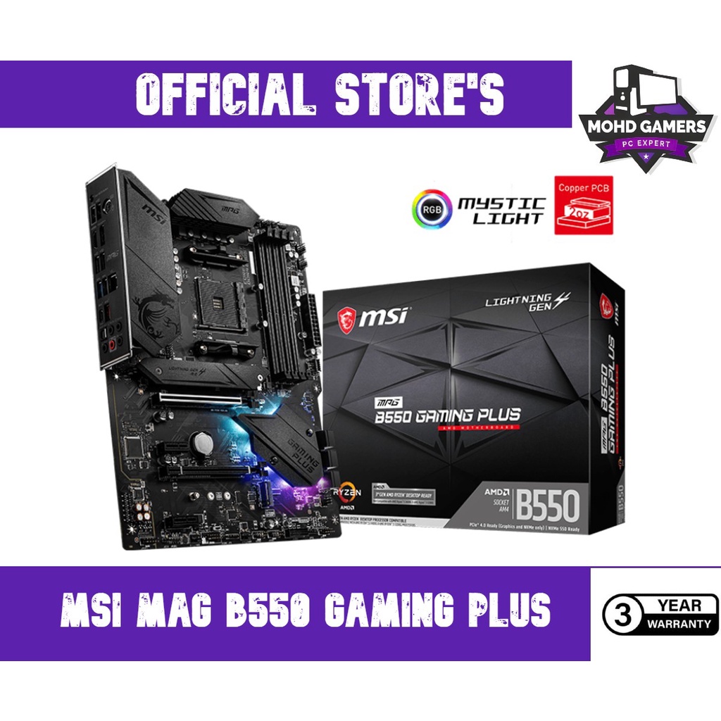 MSI MPG B550 GAMING PLUS ATX AM4 Motherboard | Shopee Malaysia