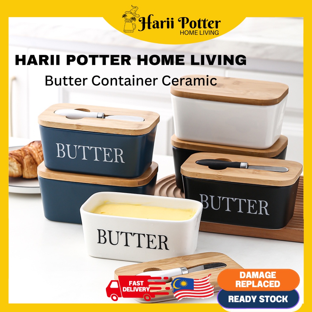 HARII POTTER HOME LIVING Butter Container Ceramic Premium Quality Food ...