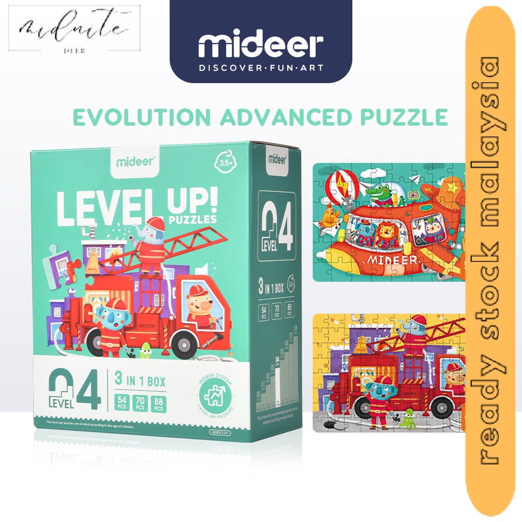 MIDEER Evolution Level Up Puzzle Level 4-Transportation | Susun Suai Gambar Kenderaan | Shopee ...
