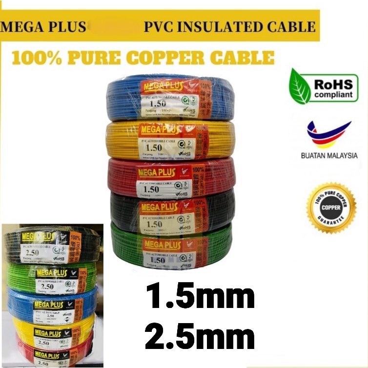 MEGA PLUS Cable PVC Insulated Cable Wire 100% Pure Copper (70MTR ...