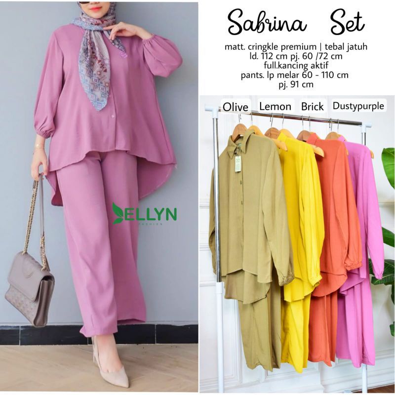 Sabrina Set Crinkle Jumbo Pants Suit Ld 120 Sabrina Set by Fashion ...