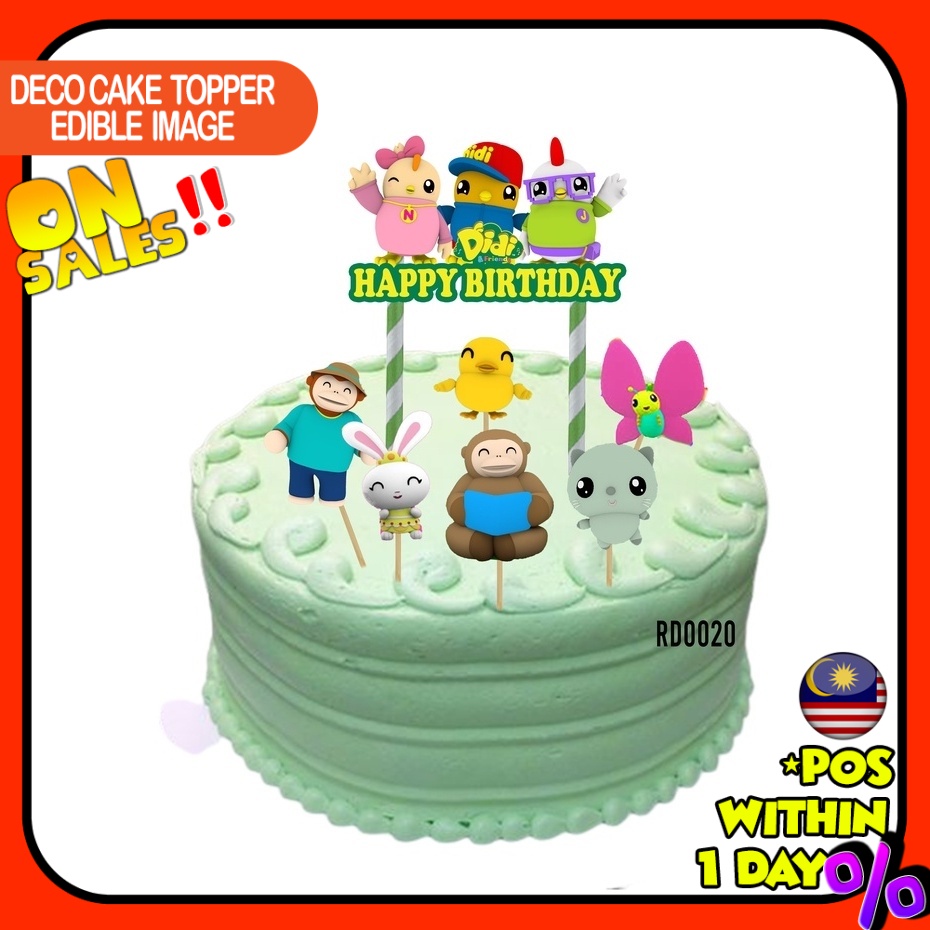 READY STOCK Happy Birthday Cake Topper Didi & Friends Decoration Set ...
