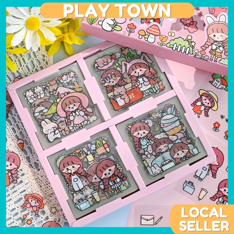 Kawaii Gift Box 100pcs Happy Day Cute Stickers Box Waterproof Sticker ...