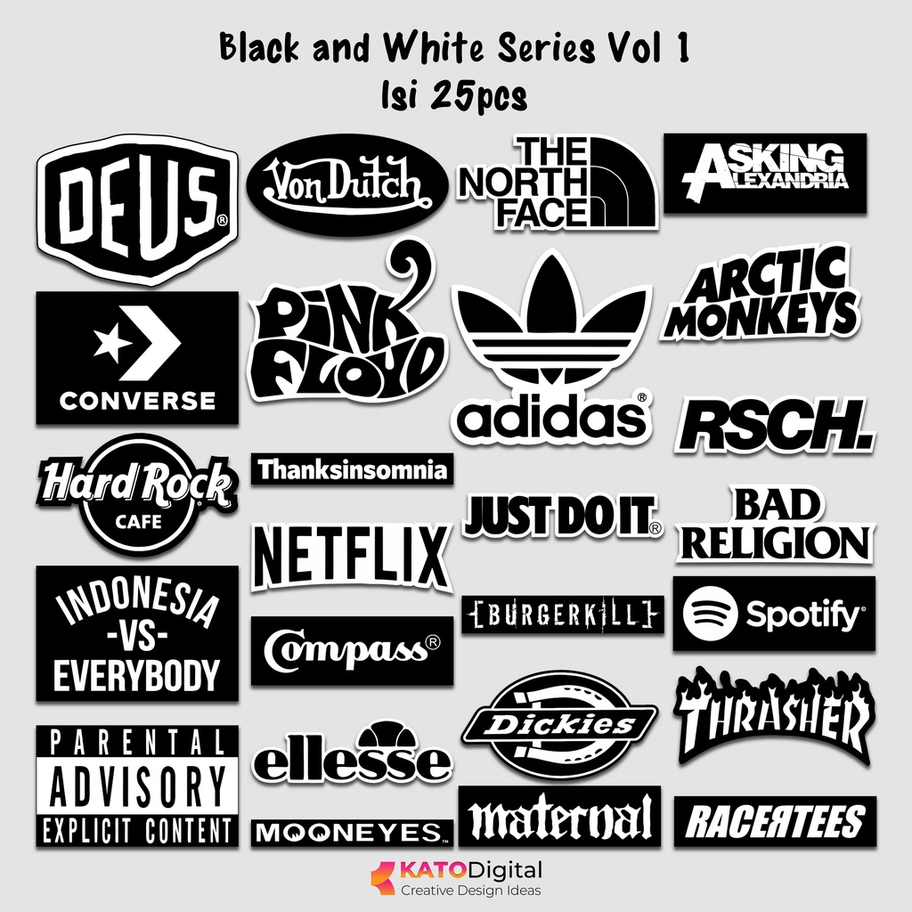 PUTIH HITAM Sticker Pack Brand Series Black and White BNW Hypebeast ...