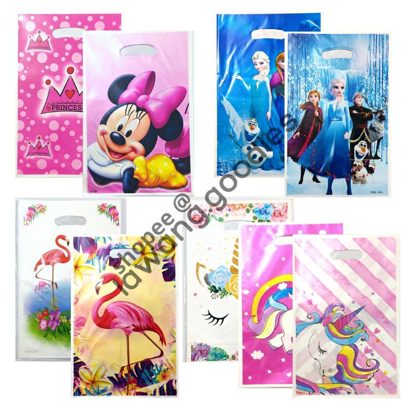 princess cartoon plastic loot bag 10pcs birthday party goodies bag ...