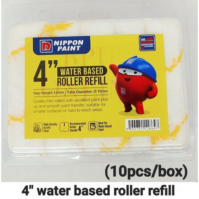 NIPPON PAINT 4" Roller Refill Water Based Roller Cat Dinding | Shopee ...