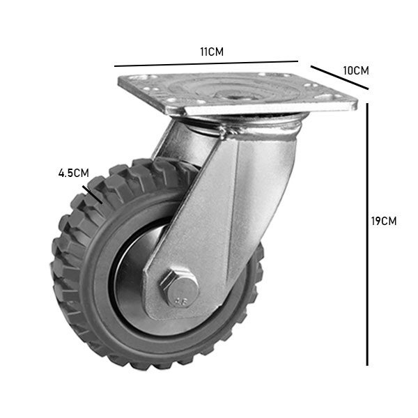 6 Inch 600kg Swivel Rigid Rubber Caster Wheel Heavy Duty Caster Wheel ...