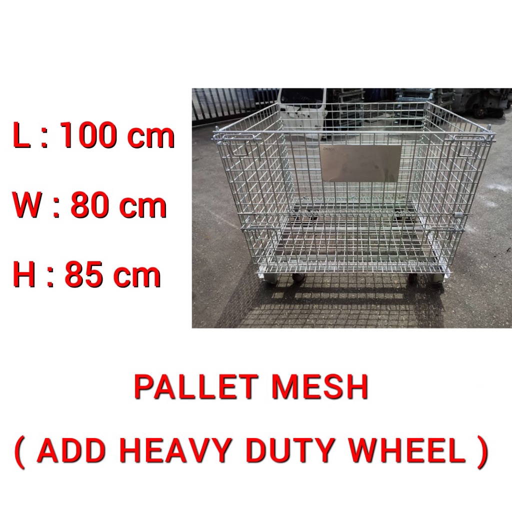 Good Quality Galvanized Pallet Mesh With Heavy Duty Wheel ( Thick Wire ...