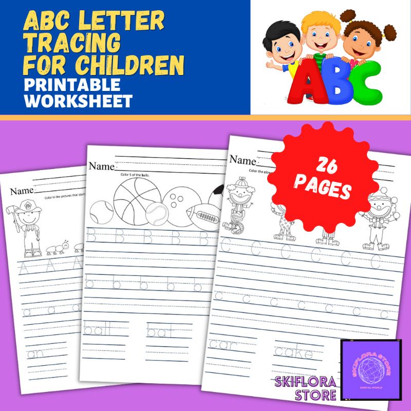 [SS150] Children Pre K Kindergarten ABC Letter Tracing and Colouring ...