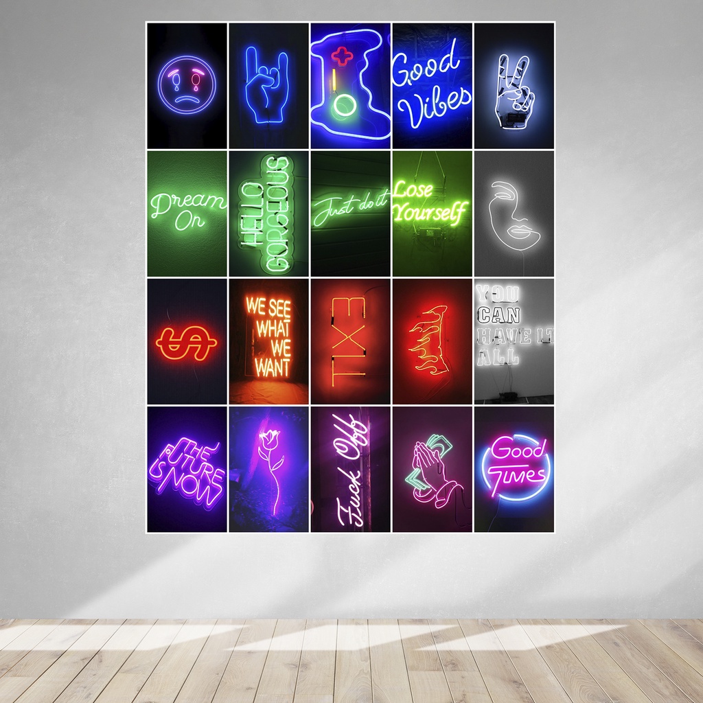 [20Pcs] Size A5 NEON Wall POSTER | Aesthetic NEON POSTER | Aesthetic ...