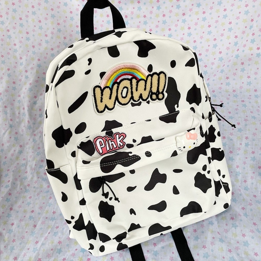 Sweet cool hot girl leopard cow schoolbag millennium casual backpack ...