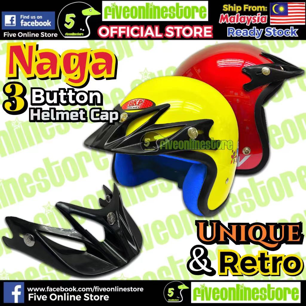 MS88 MS NS WS SGV BEL Kid Helmet APPOLO Naga Helmet Cap 3 Button Unique ...