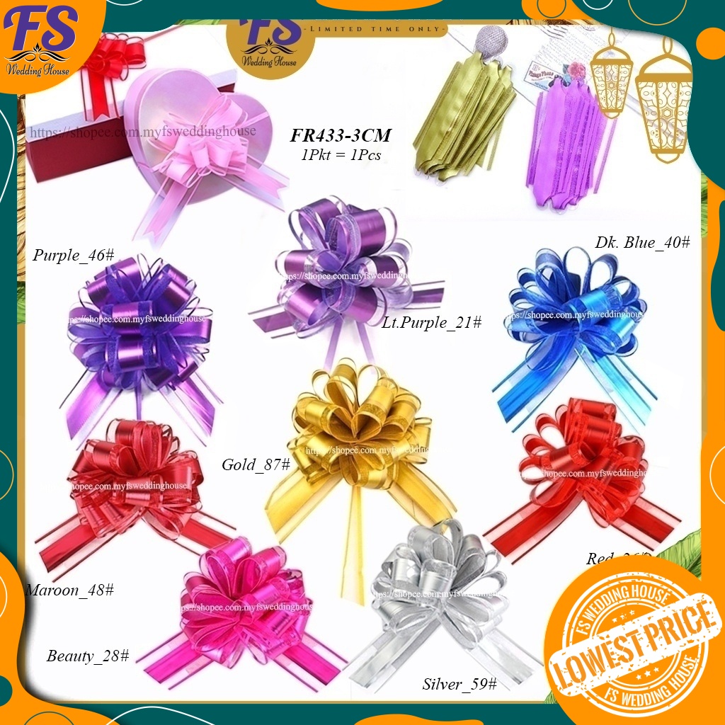 BUNGA RIBEN/RIBEN TARIK/BUNGA RIBEN HANTARAN/DIY ACCESSORIES/RIBBON ...