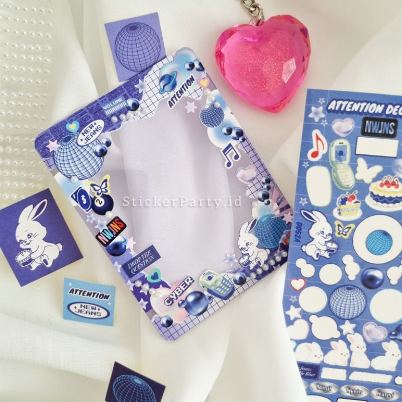 [Sticker Party] Deco Sticker Kpop Attention Blue Jeans Decoration ...