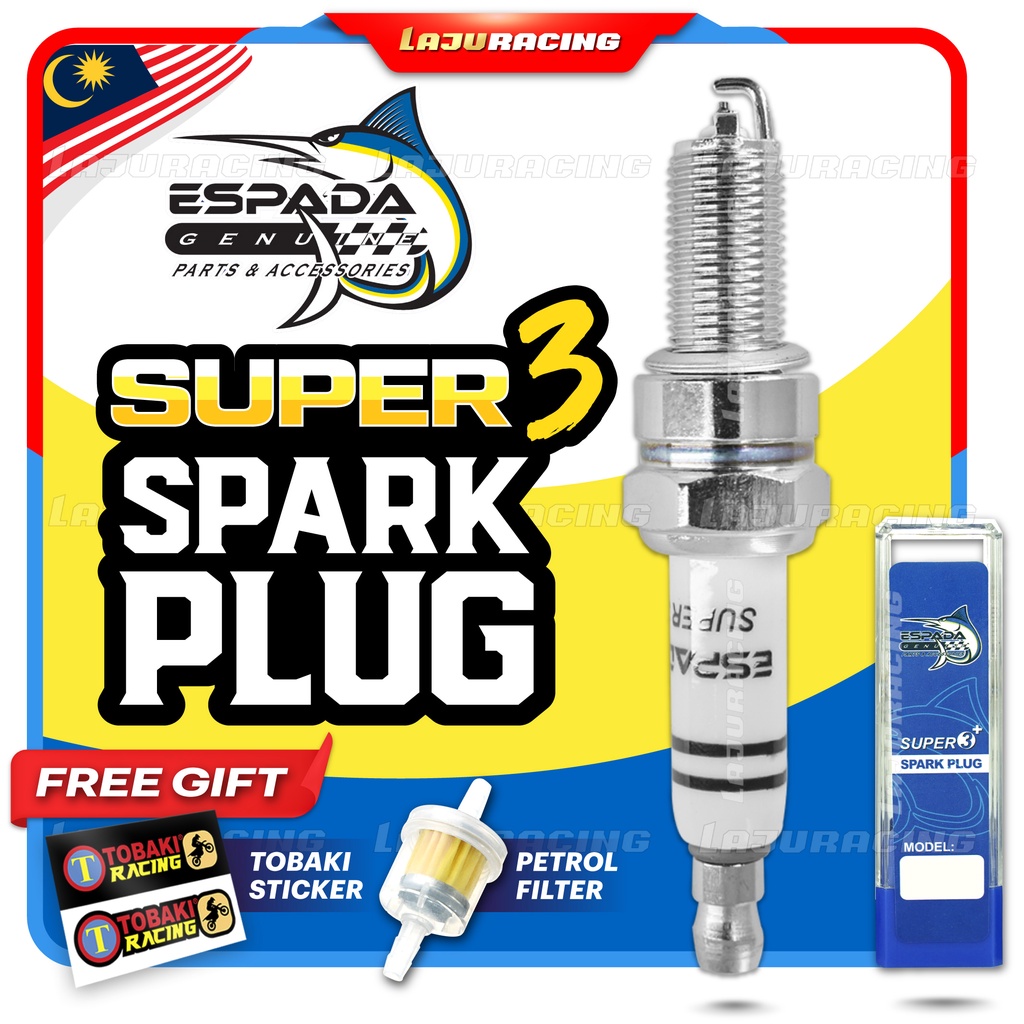 ESPADA RACING Spark Plug Super3 EX5 LAGENDA KRISS CLASS WAVE C6HSA ...