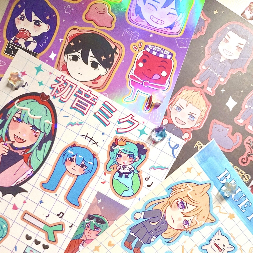 Assorted Sticker Sheets Omori Blue Period Tokyo Revengers To Your ...