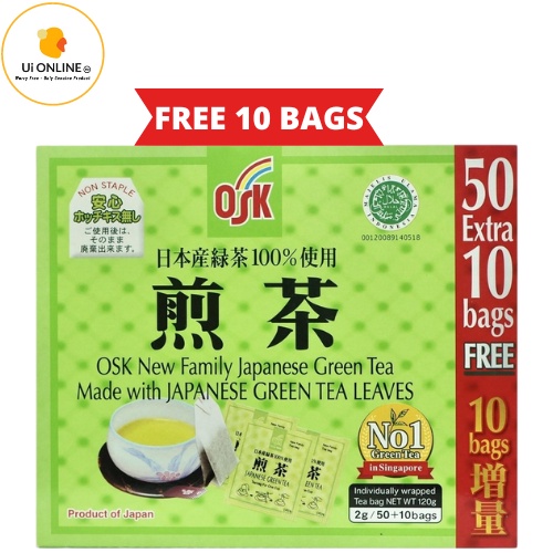 OSK 100% Japanese Green Tea Leaves 2g X 50's [ PROMO 50+10 ] | Shopee Malaysia
