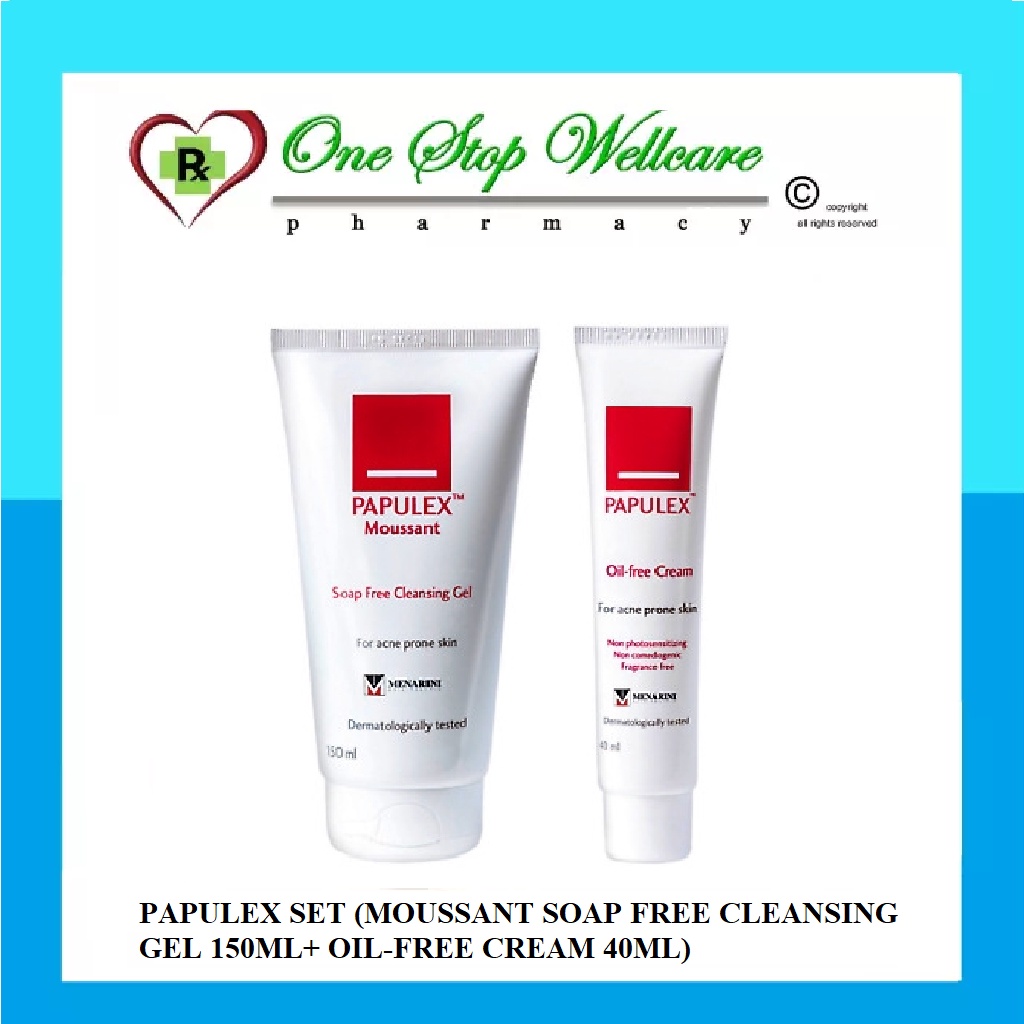 PAPULEX SET (MOUSSANT SOAP FREE CLEANSING GEL 150ML (EXP:03/2026) + OIL ...