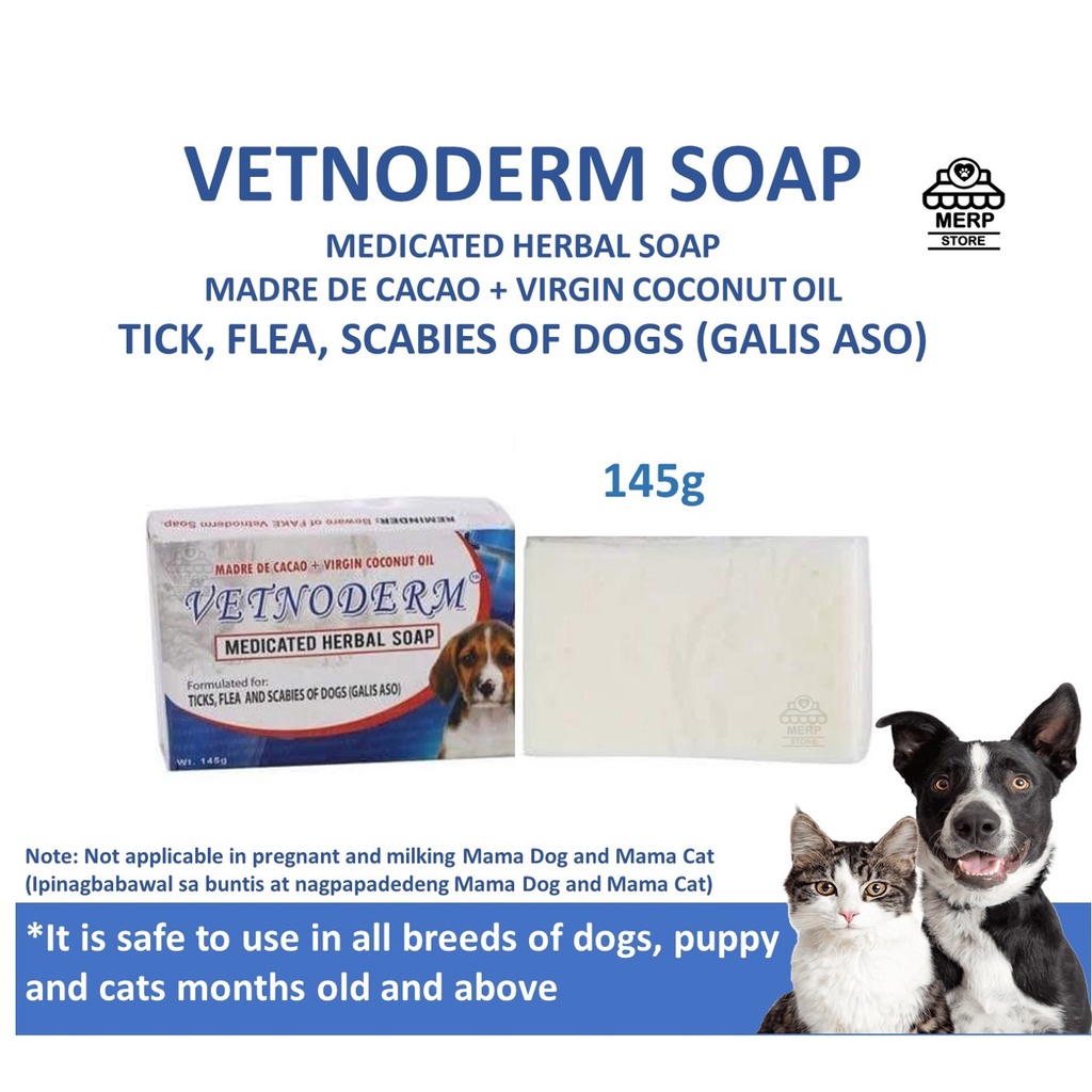 Vetnoderm Medicated Herbal Soap for Dogs and Cats Tick, Fleas, Scabies ...