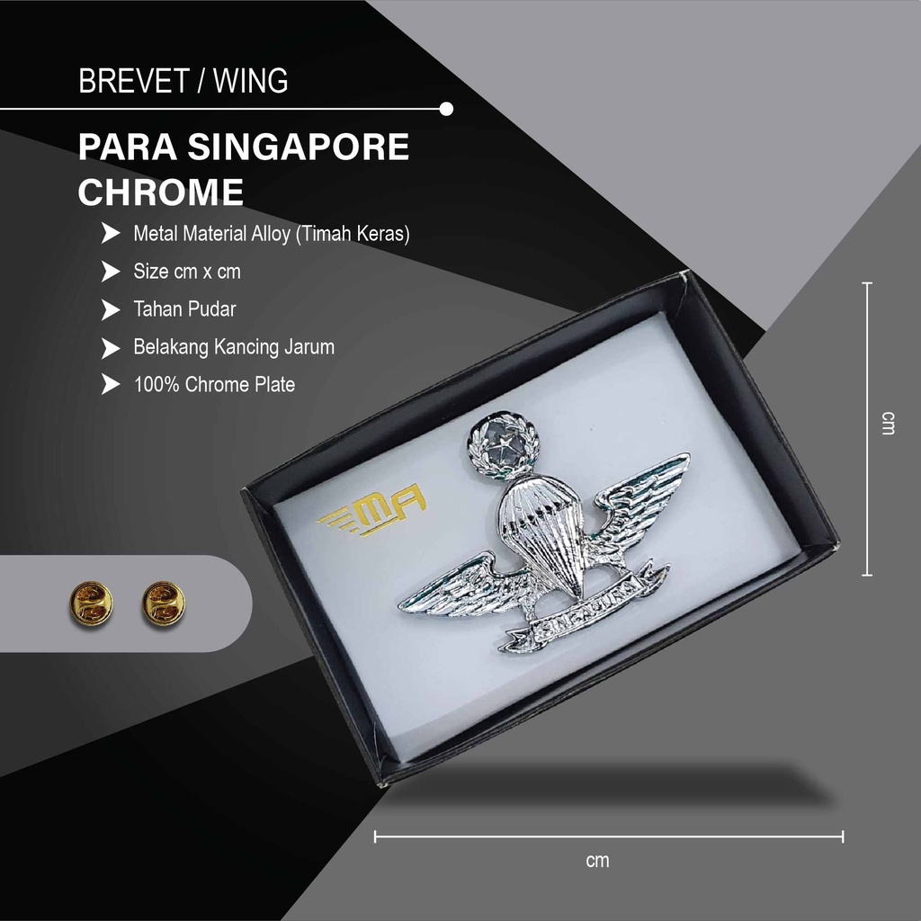 Brevet Wing Of Singapore Chrome Brivet Pin | Shopee Malaysia