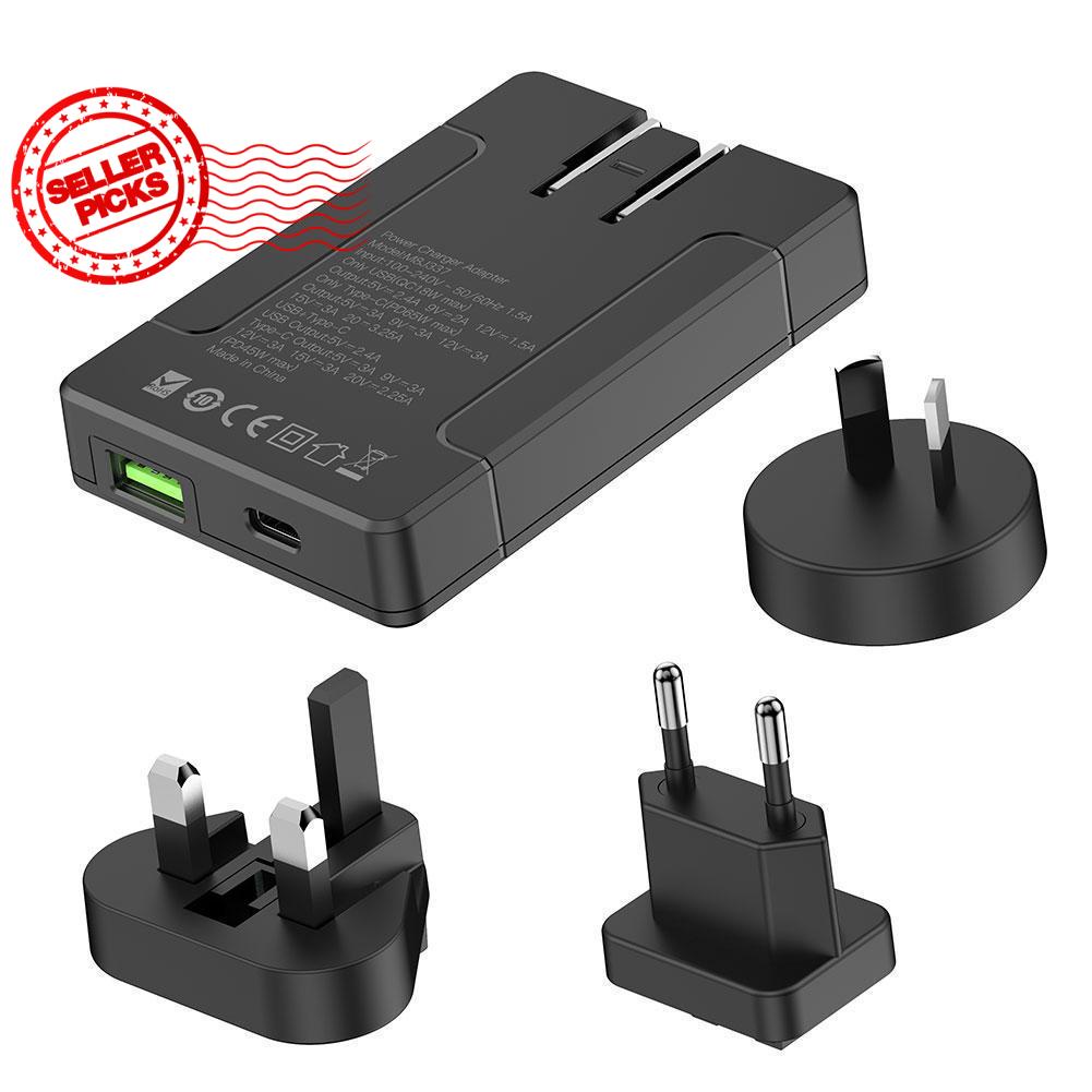 Budi 65w Dual Fast Wall Charger Pd 3.0 Usb C Uk Usa Eu Aus Foldable Plug Adapter With 18w Usb A ...