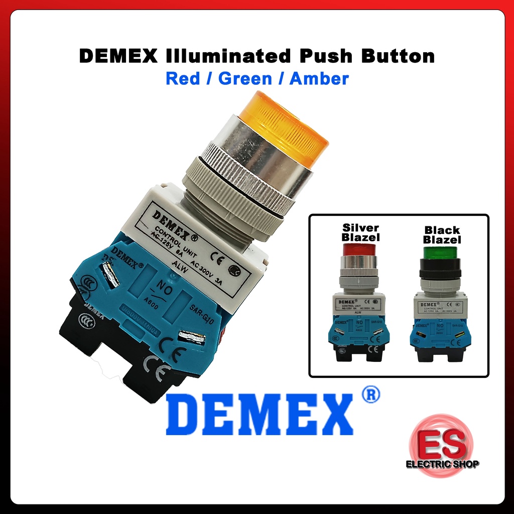 Demex Illuminated Push Button without LED Bulb ALW29911 | Shopee Malaysia