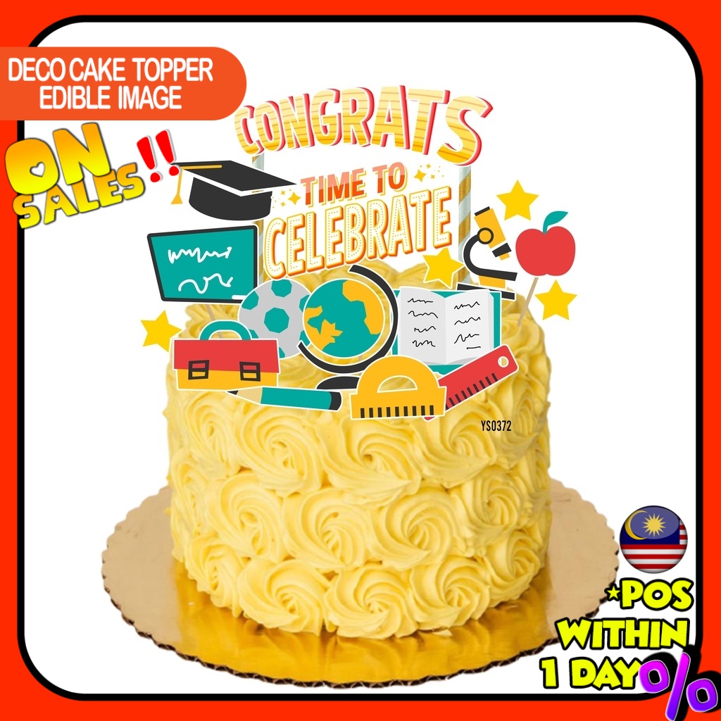 [CUSTOM NAME] Happy Birthday Cake Topper Time to Celebrate Decoration ...