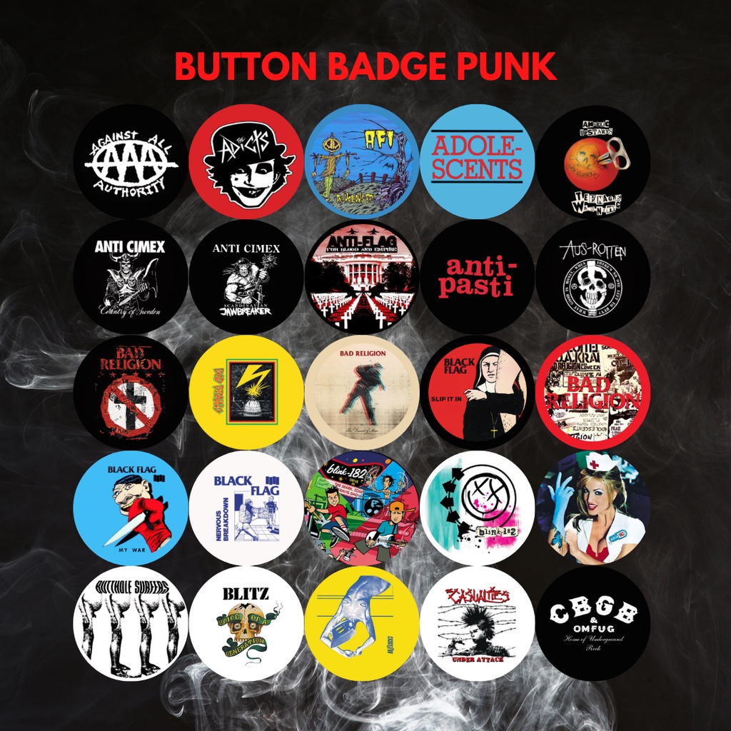 Button Badge Punk Music Band 32mm Hot Sales Part 1 | Shopee Malaysia