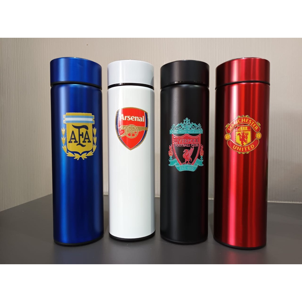 Football Thermos with temperature (Liverpool /Arsenal / MU / Argentina ...