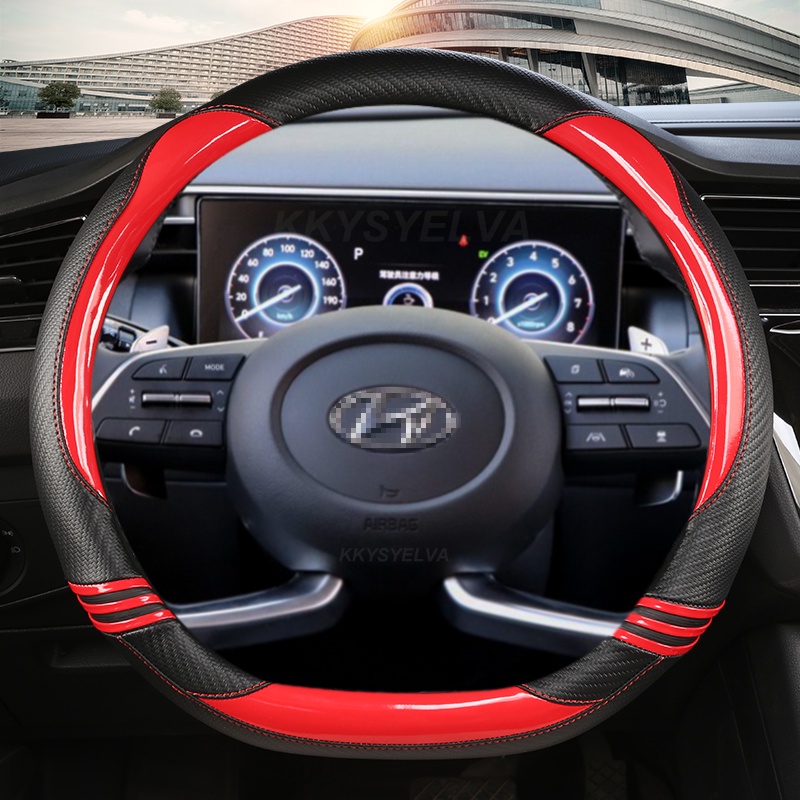 D Shape Car Steering Wheel Cover Carbon Fibre For Hyundai Creta II 2021 ...