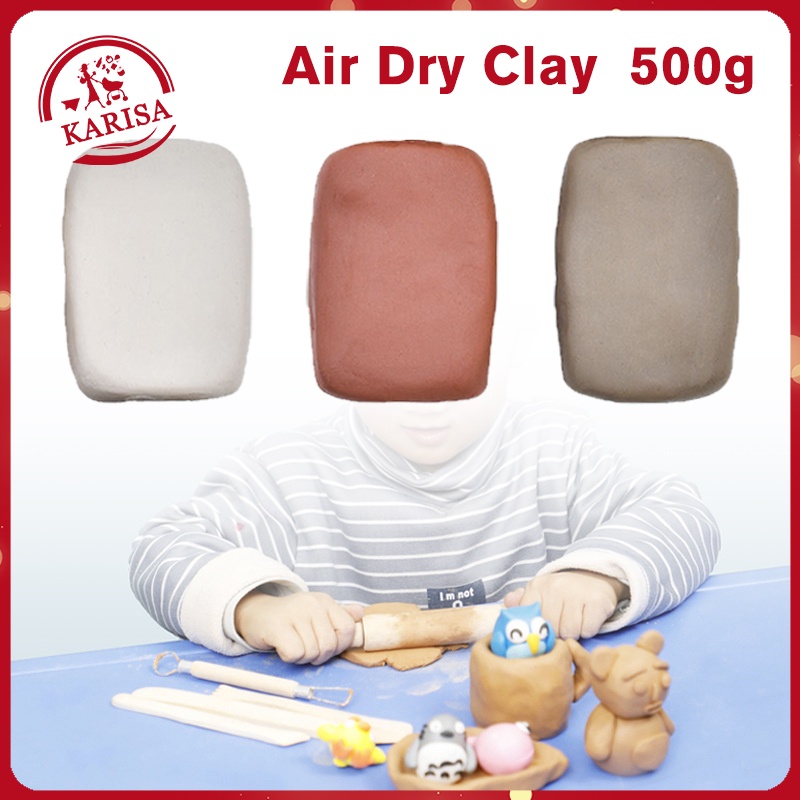 500g Natural Pottery Clay Air-Hardening Modeling Clay Handicraft Making ...