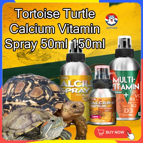 PETSEE Turtle Calcium D3 Reptile Sulcata Tortoise Vitamin Spray C ...