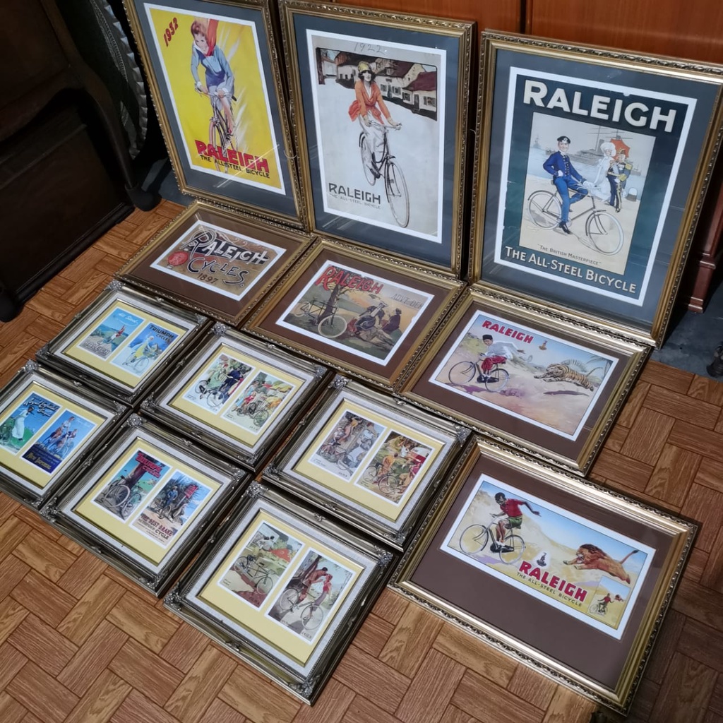 BER1 Antique Poster Raleigh Iklan Advertisement Picture Frame Antik ...