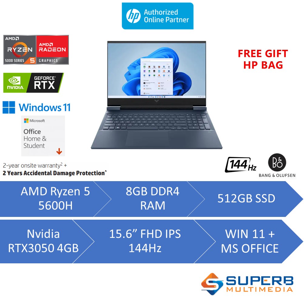 HP Victus 15-fb0094ax Online Exclusive Model Laptop (AMD Ryzen 5 5600H ...