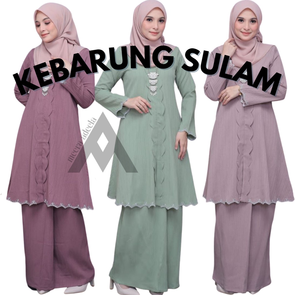 Kebarung Bunga Sulam Kain Cotton Crepe Ready Stock Raya 2023 Murah ...