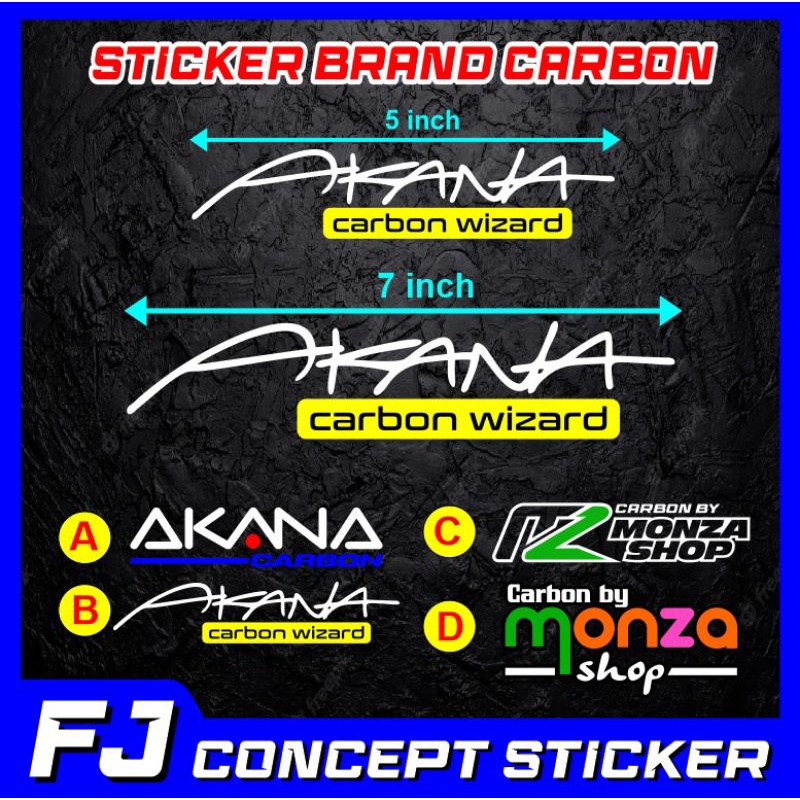Sticker Carbon Brand akana monza cutting biasa pantulan cahaya | Shopee ...