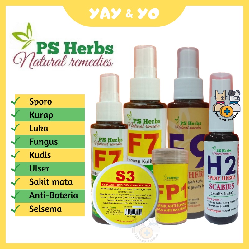Yay&Yo PS Herbs Herb Spray F7 F9 H2 Cream Krim S3 FP1 Cat Ubat Kurap ...