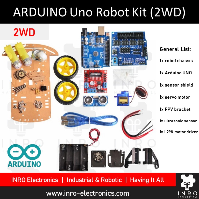 Arduino Uno R3 Tracking and Obstacle Avoidance Smart Robot Chassis 2WD ...