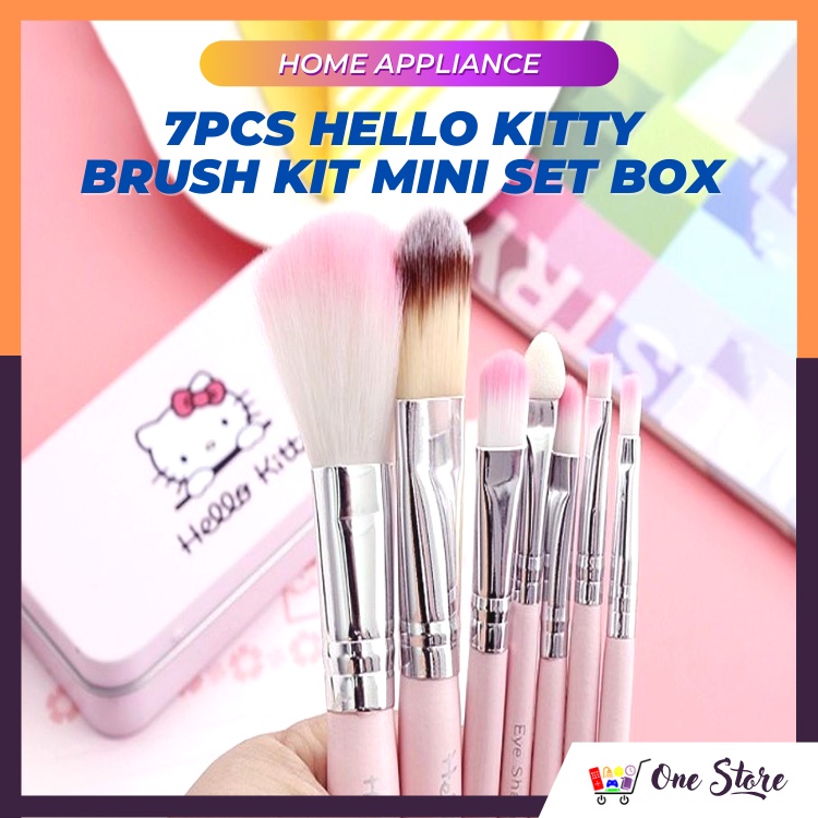 ~Malaysia Stock~ Hello Kitty Brush Kit 7pcs Mini Make up Brush set Box ...