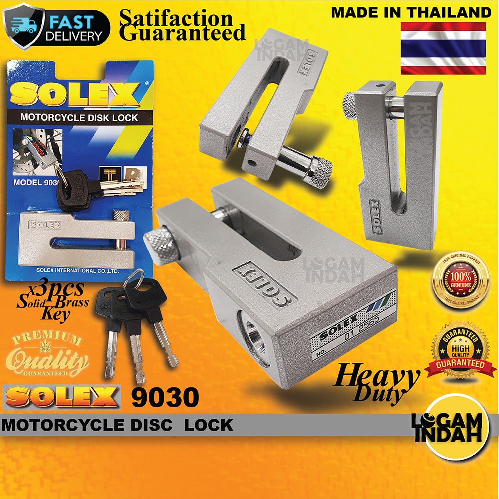 [100% ORIGINAL] SOLEX 9030 HEAVY DUTY MOTORCYCLE DISC LOCK {MADE IN ...