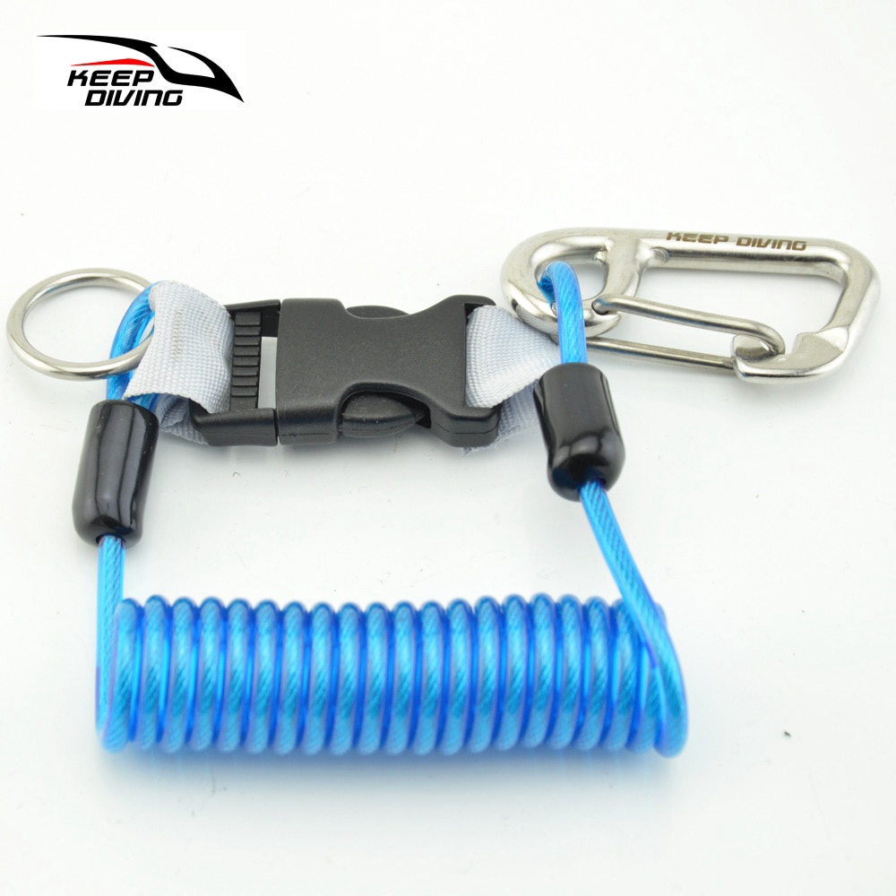 DIVING Scuba Diving Anti-lost Spiral Spring Coil Lanyard Safety ...