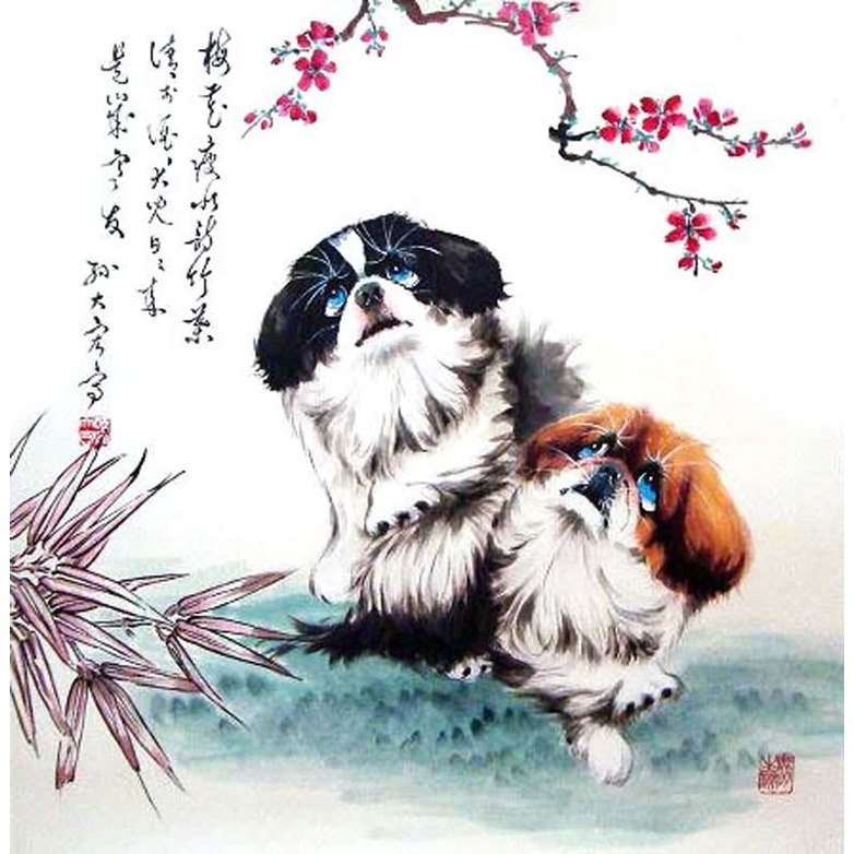 Repro Digital Photo Painting Photo Painting Dogs Dogs Gou Dog Doggy ...