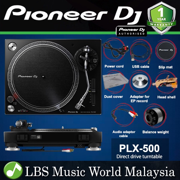 Pioneer DJ PLX-500 Direct Drive Turntable Vinyl Player- Black (PLX500 ...