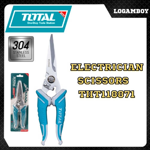 TOTAL ELECTRICIAN SCISSORS PLIERS THT118871 KERJA ELECTRICAL Stainless ...