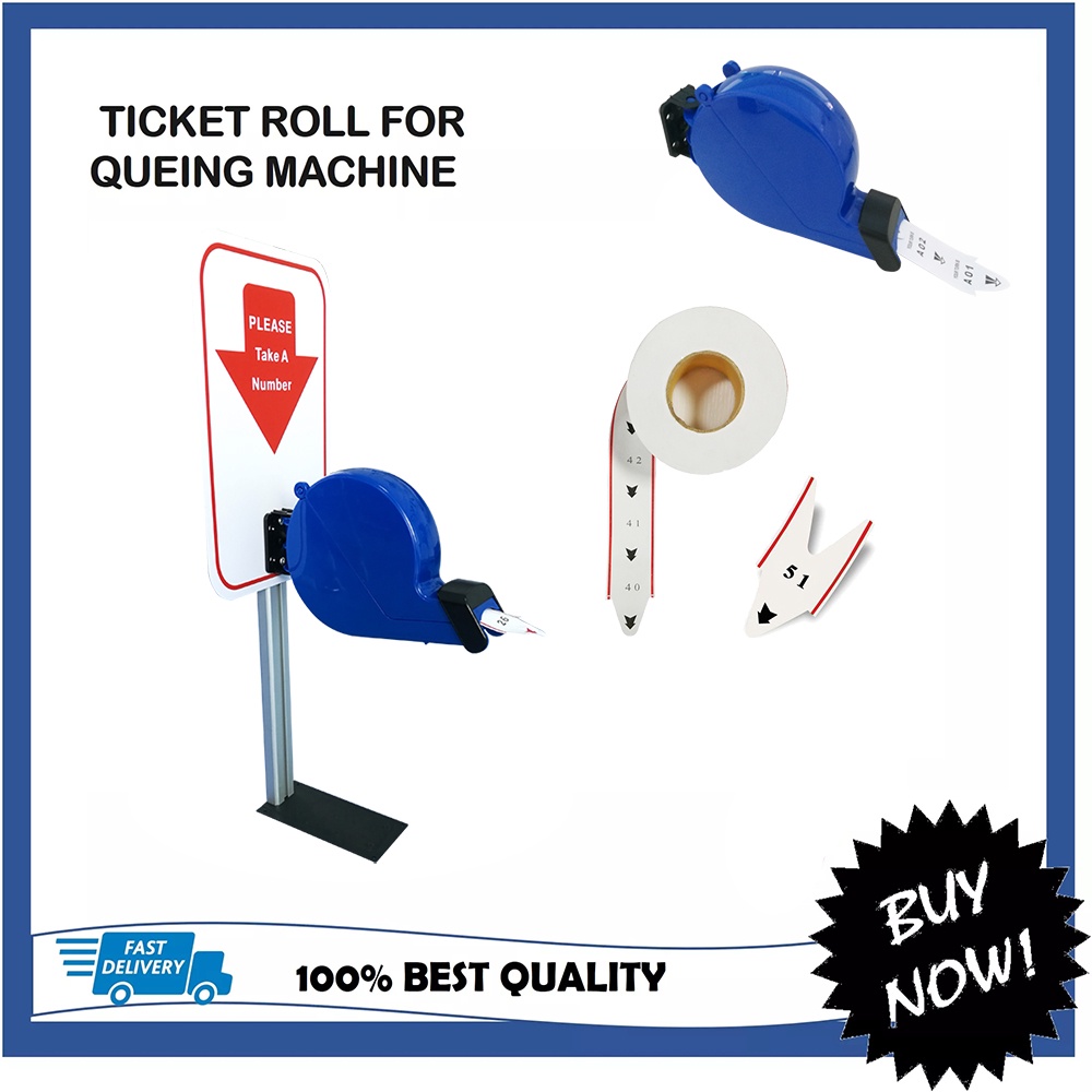 Queue Numbering Machine Ticket Roll Tape Dispenser 2000 Queue Number ...