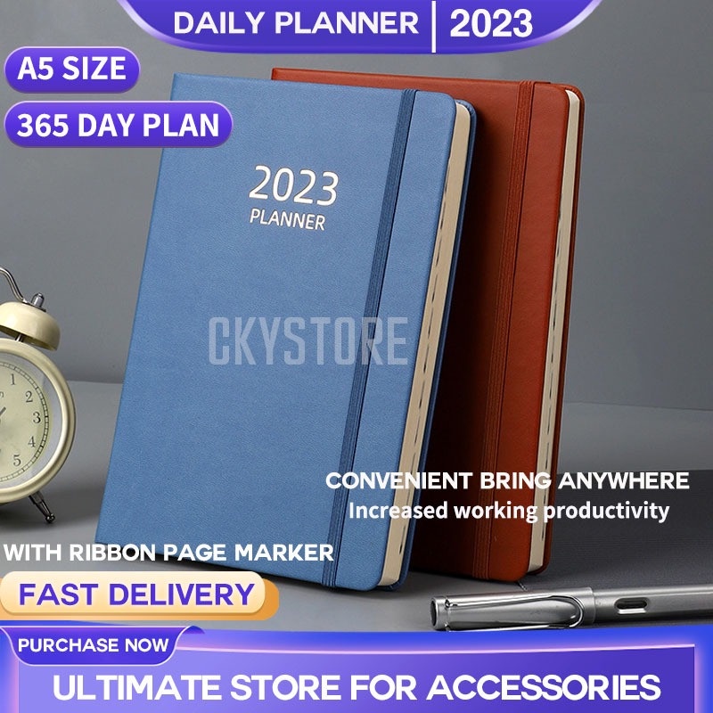2023 Year Self Planner A5 Size PU Leather Hardcover Schedule Plan Diary ...