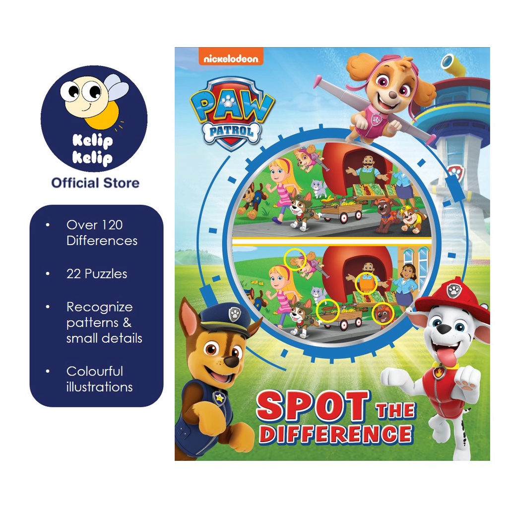 Paw Patrol Spot the Difference Activity Book For Kids with 120 ...