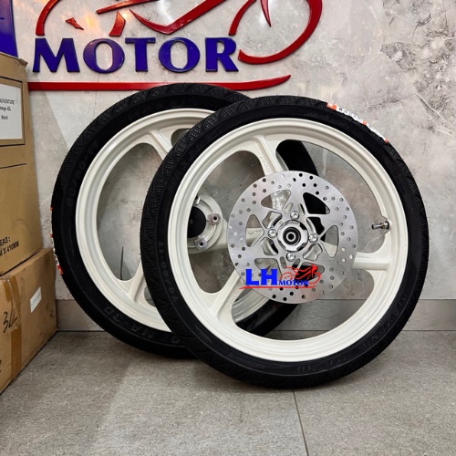 Y15ZR Y16ZR Sport Rim Enkei 3 Batang White Tyre Emax 70/90/17 x2pc Disc Disc Full Set | Shopee ...