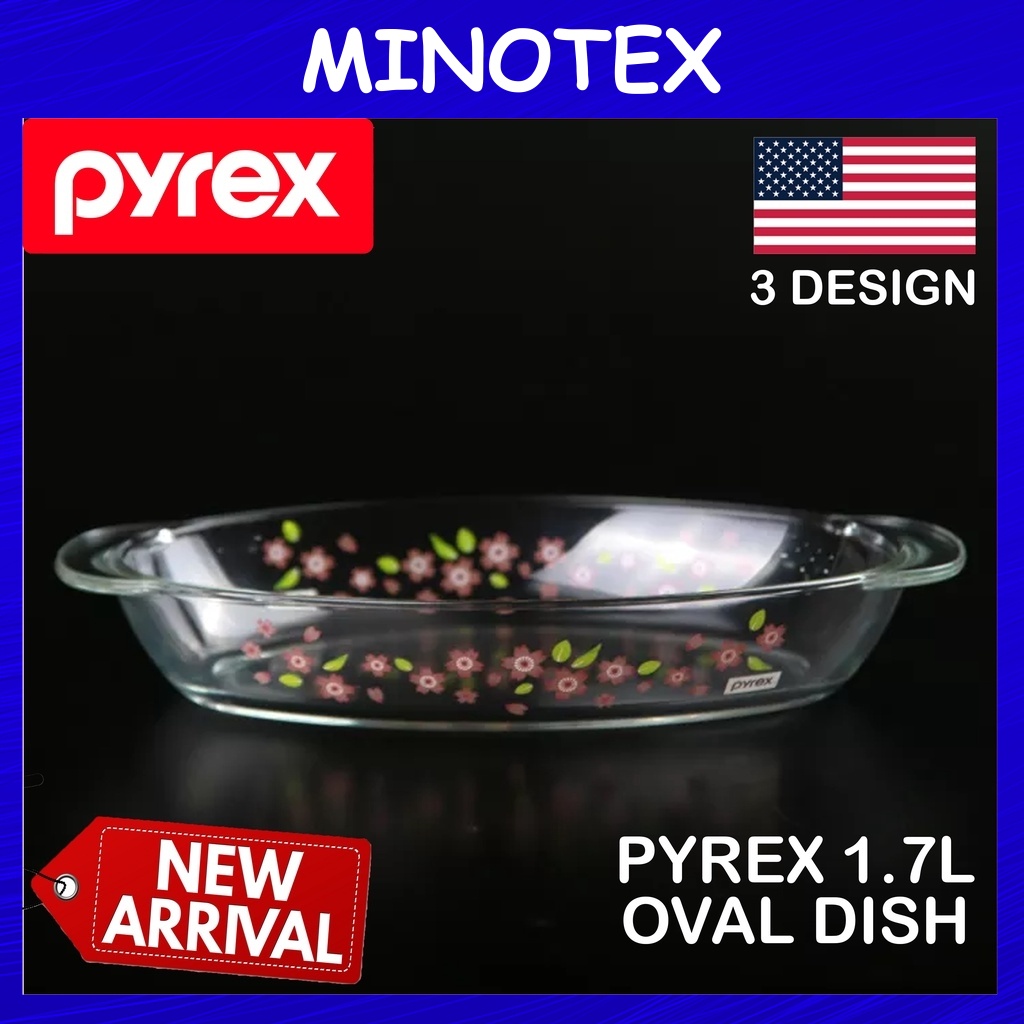 Pyrex 1700ML Heat Resistant Tempered Glass Oval Dish / Baking Dish ...